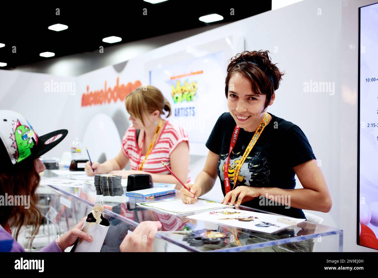 COMMERCIAL IMAGE - From left, Monkey Quest artist Jessica Ebner and ...