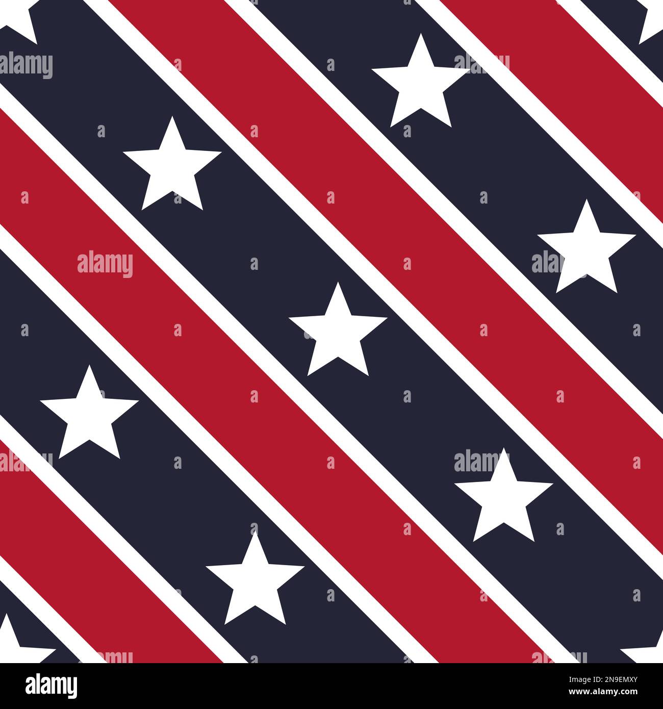 Diagonal stripes with stars seamless pattern. American patriotic ...