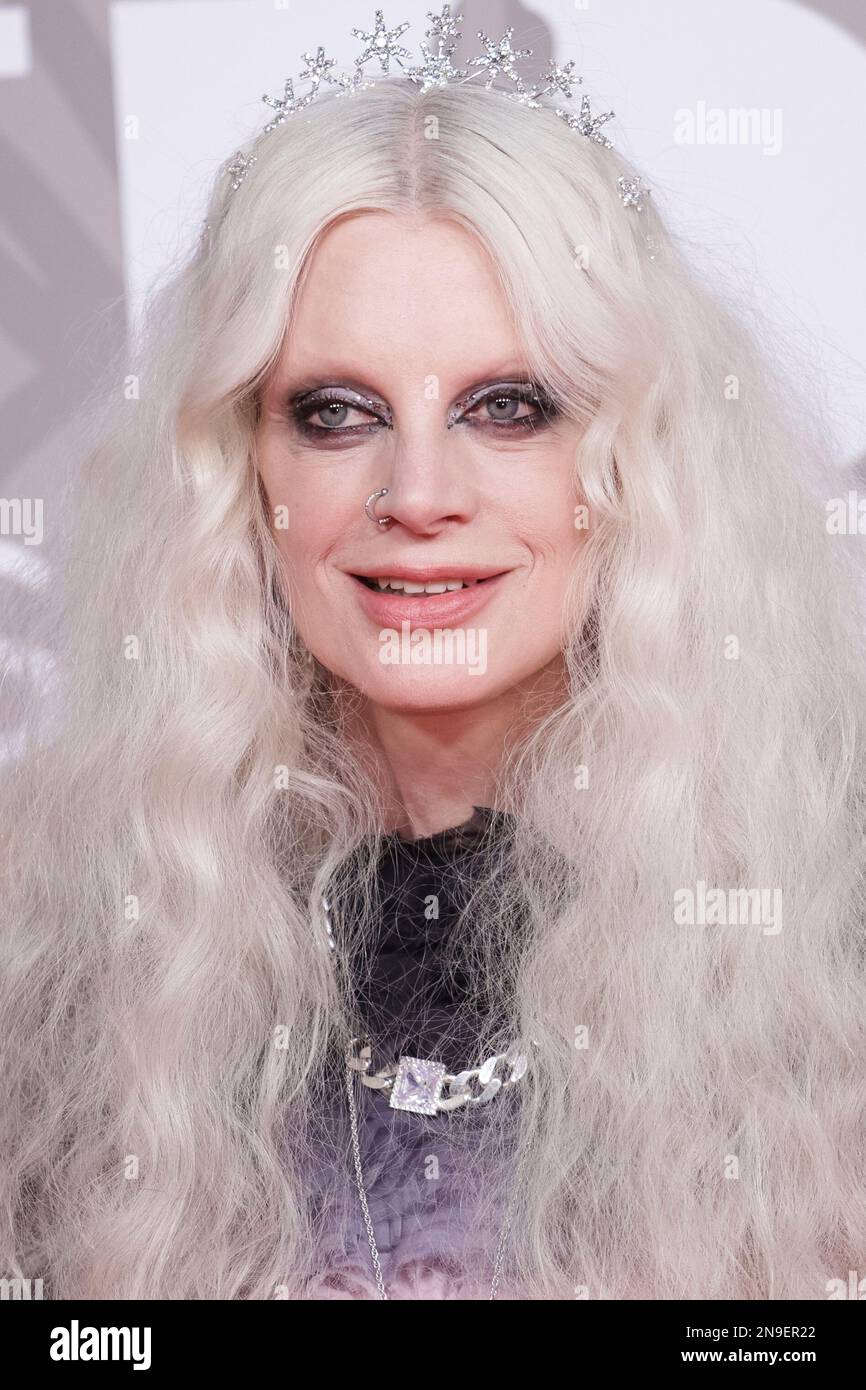 Kristen McMenamy poses for photographers upon arrival at the Brit ...