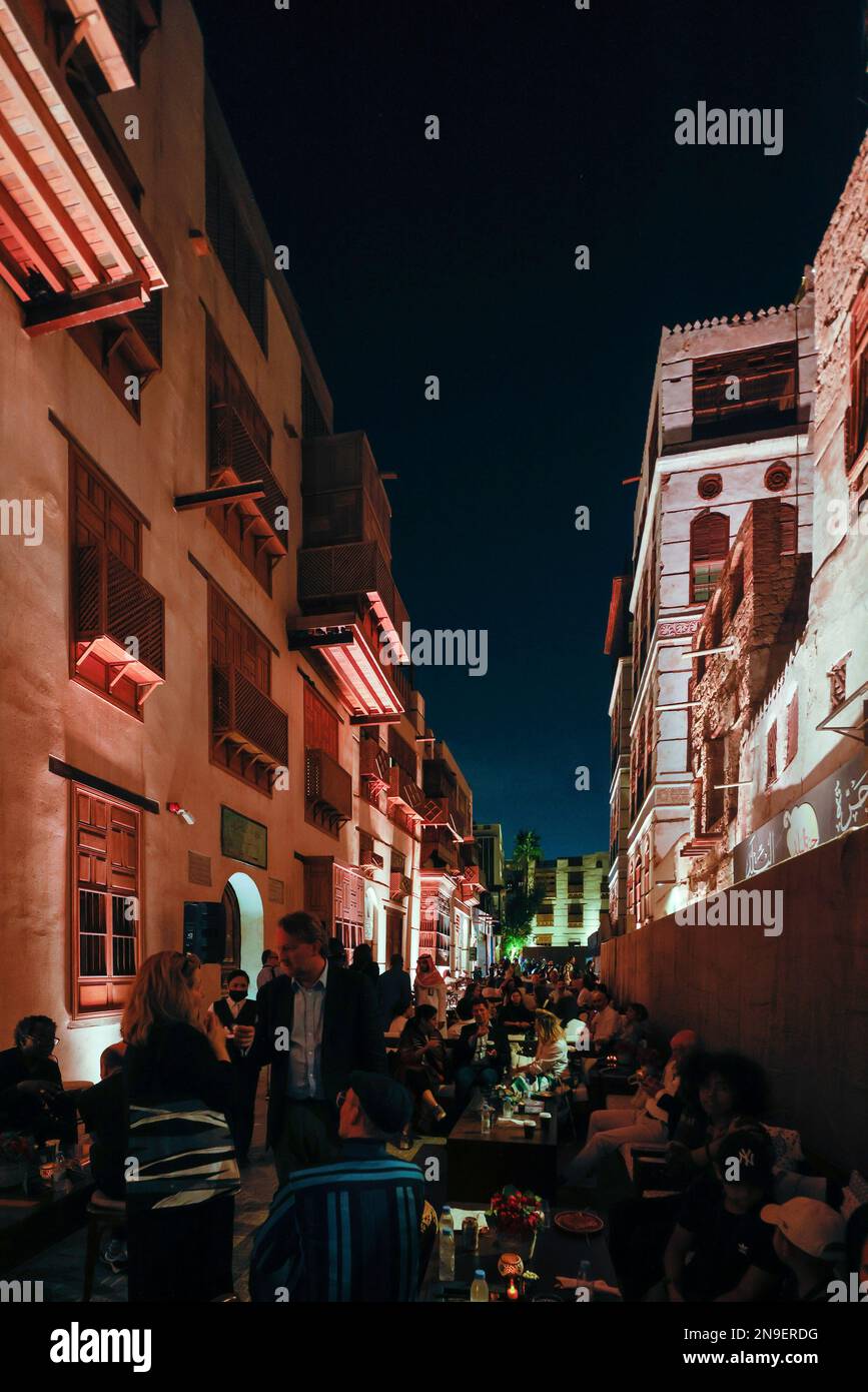 street scene, Al-Balad, the historical area of Jeddah,, Saudi Arabia ...