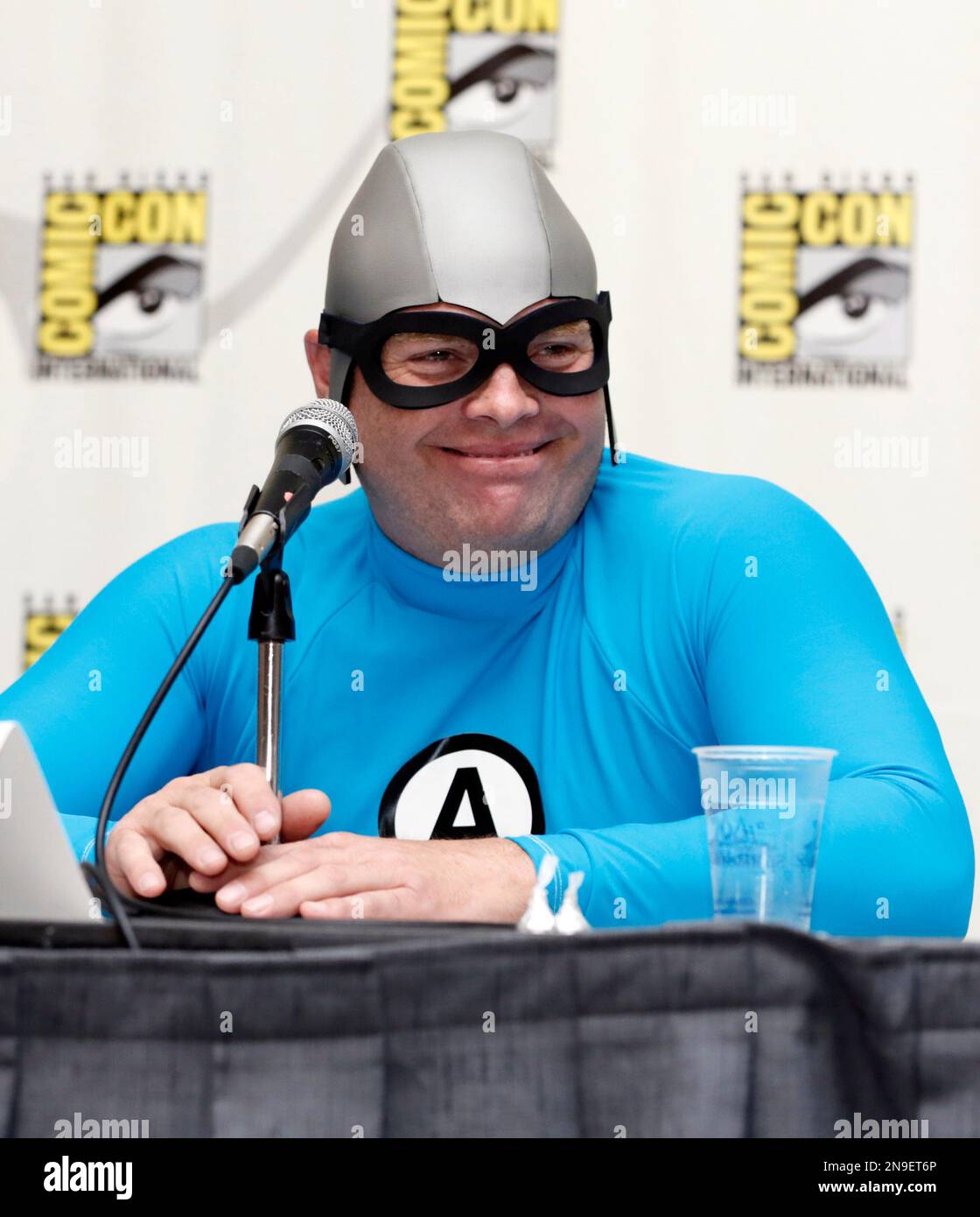 Crash McLarson of the band The Aquabats, participate in "The Aquabats ...
