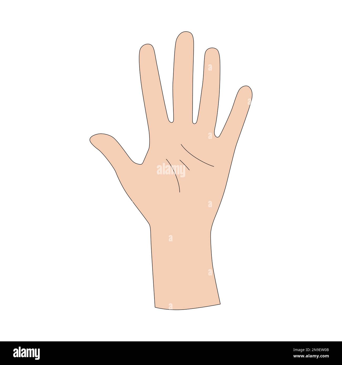A hand gesture. The number five. Sign language. Vector illustration ...