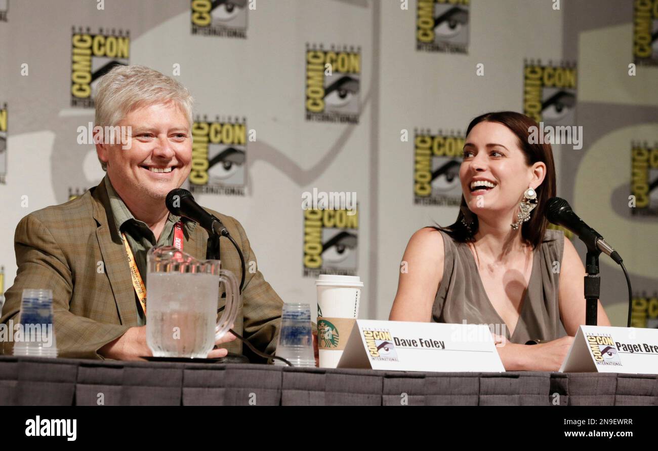 Dave Foley, left, and Paget Brewster attend the "Dan Vs." panel at ...
