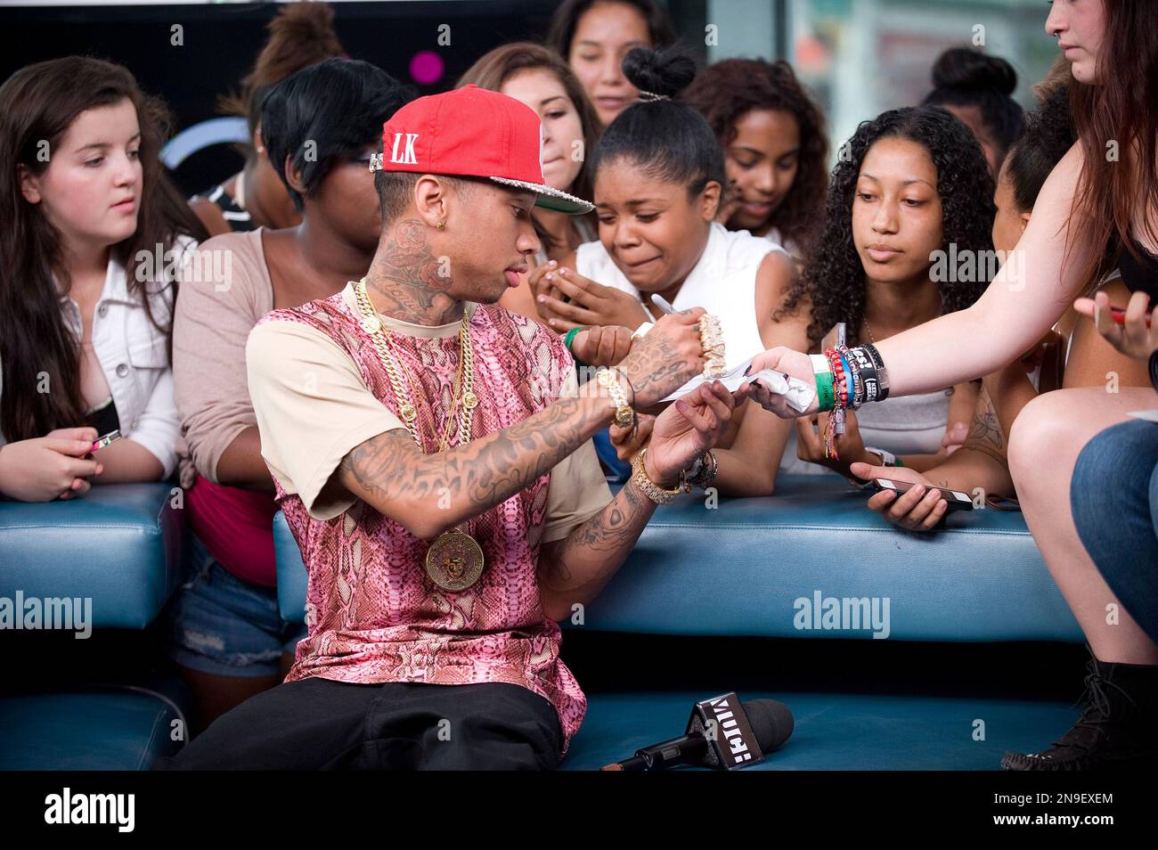 Rapper Tyga signs autographs during New.Music.Live. at the MuchMusic HQ ...