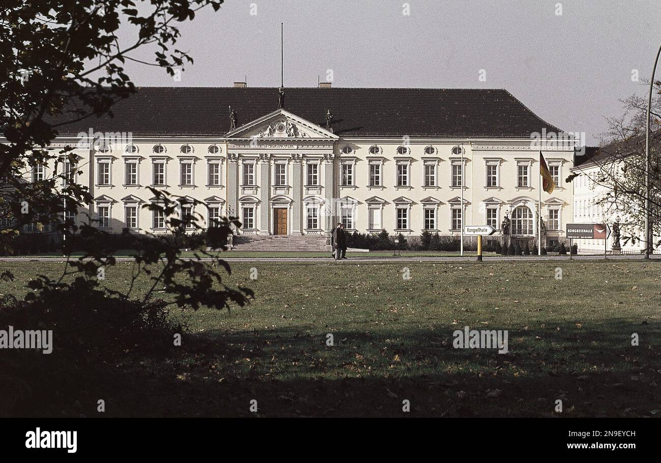 Exterior view of Bellevue Castle, West Berlin's residence of the ...