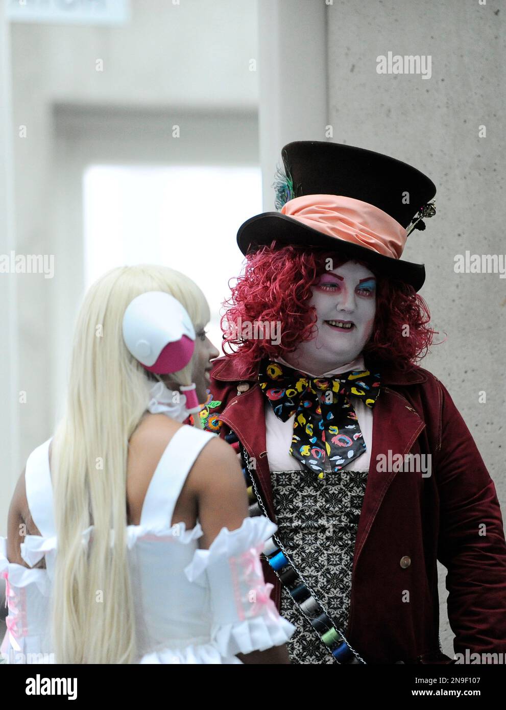 Costumed characters on the first day of the Comic-Con convention held ...