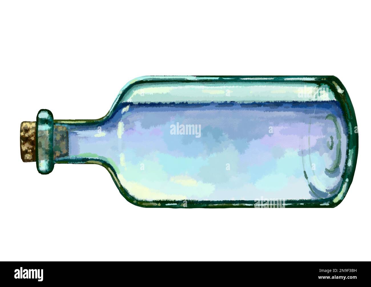 watercolor drawing of a glass bottle. High quality illustration Stock ...