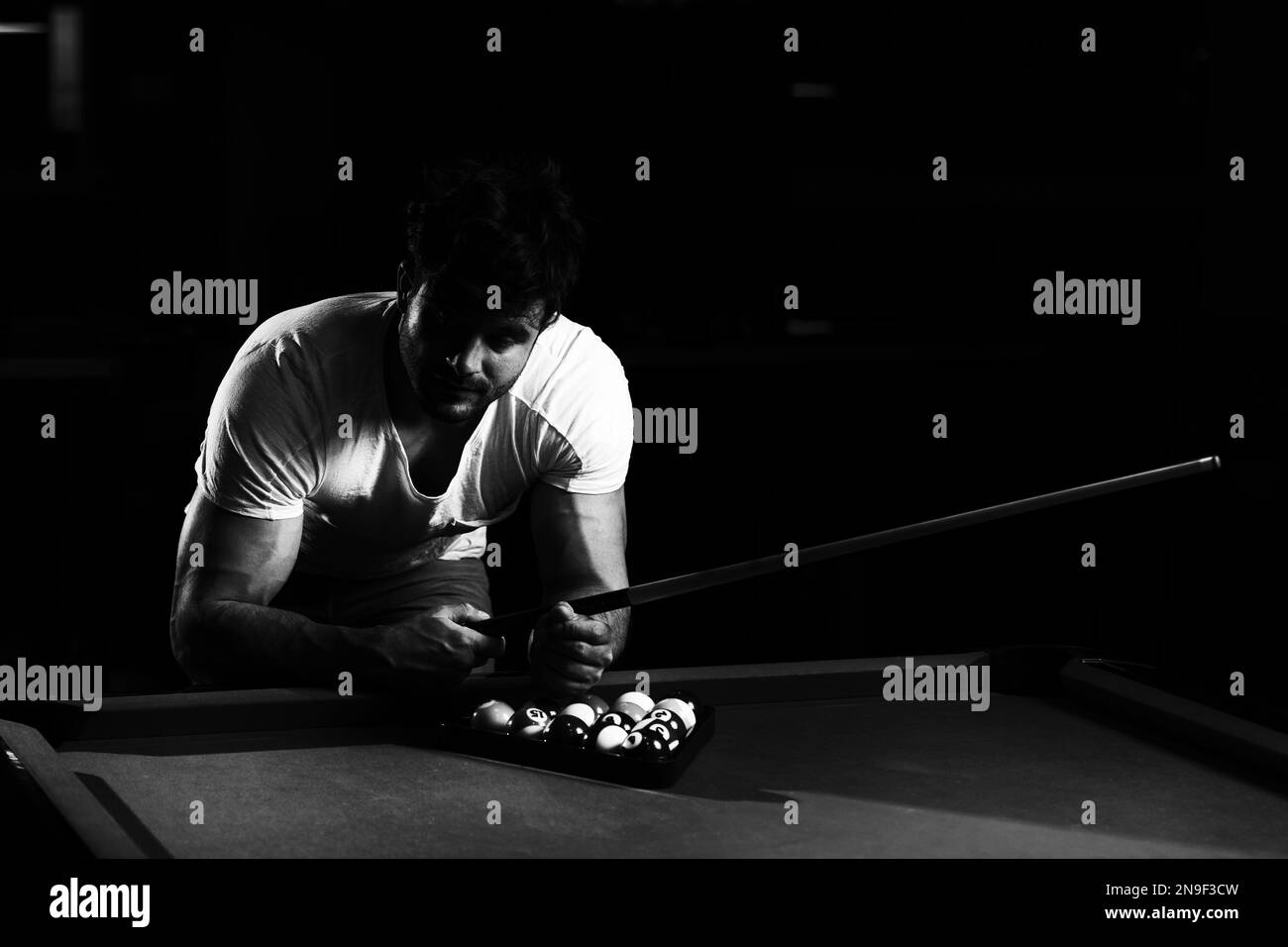 Play a game of pool Black and White Stock Photos & Images - Alamy