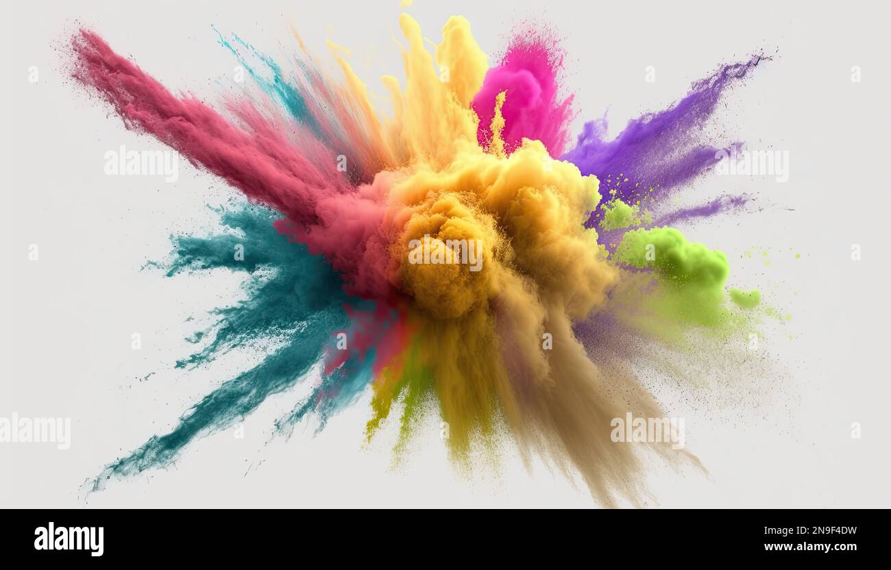 Colour powder blast on black background , Bright colours for Indian ...