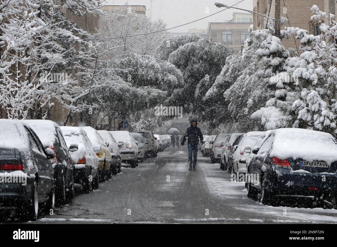 Tehran, Tehran, Iran. 12th Feb, 2023. An Iranian man walks along a ...