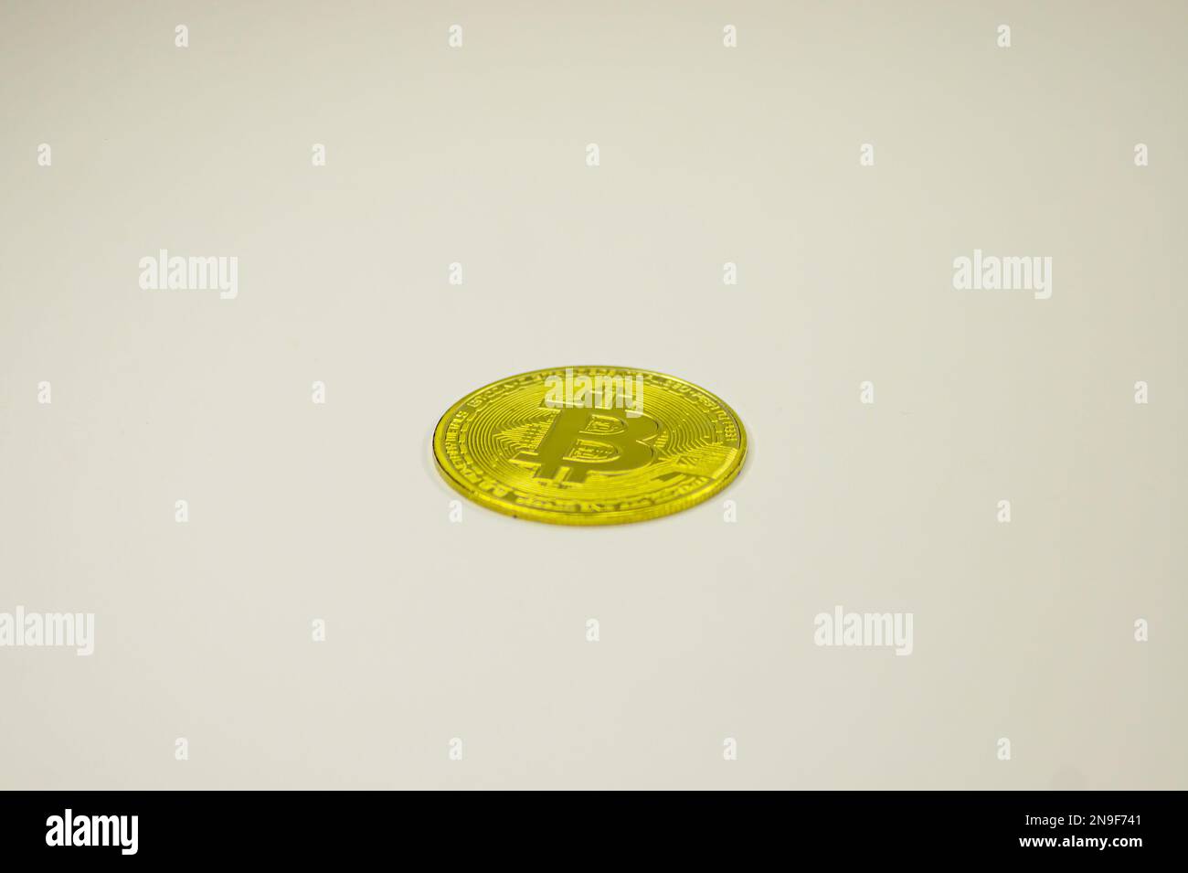 Gold coin Bitcoin on white background. The concept of crypto currency ...