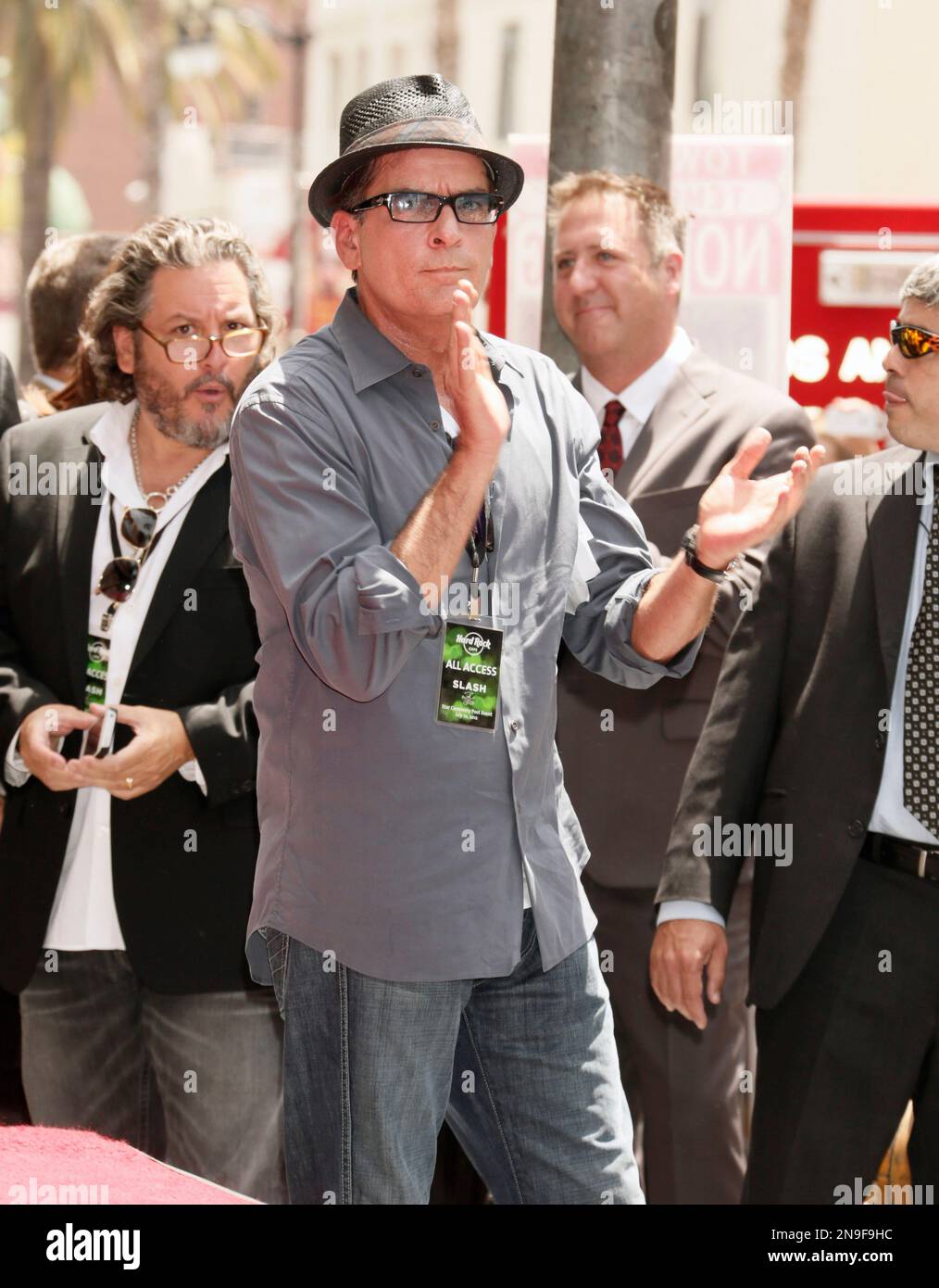 Actor Charlie Sheen attends the 2,473rd star on the Hollywood Walk of ...