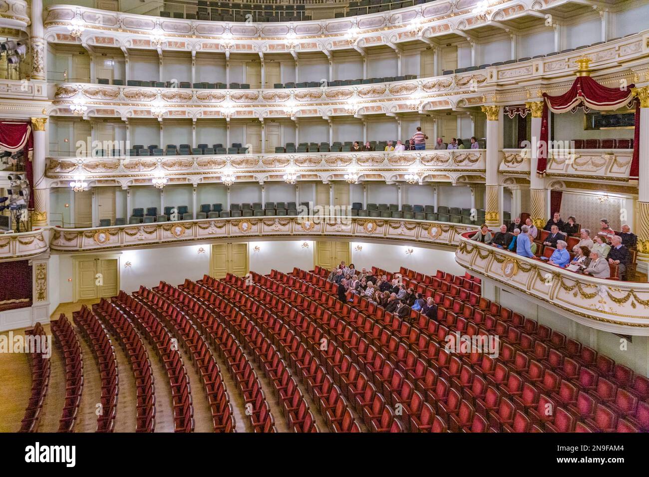Dresden, Germany - September 17, 2008: Semper Opera from inside with ...