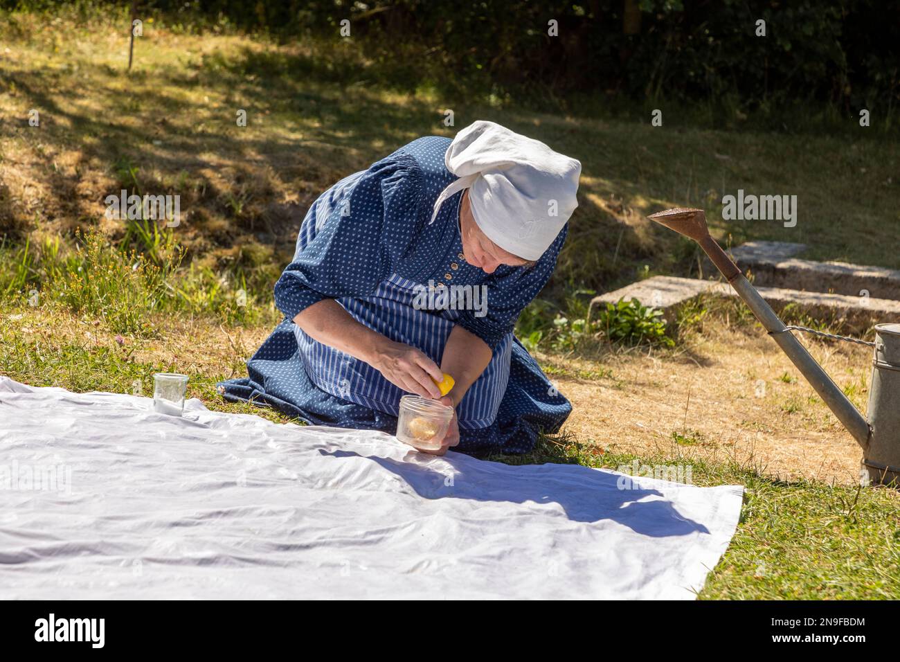 Neu Anspach, Germany - August 6, 2020: woman in traditional costume ...