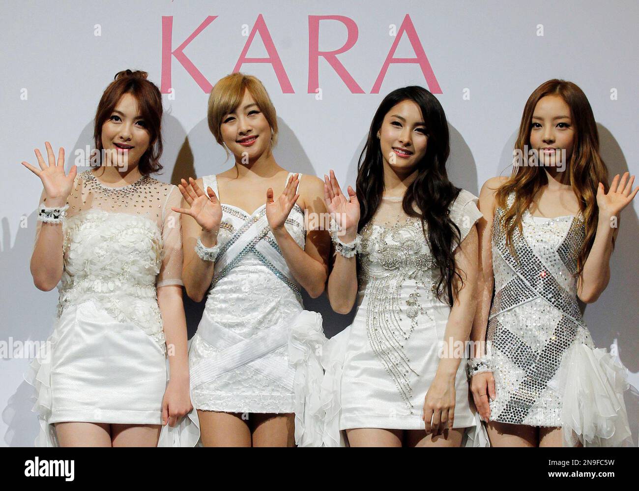 South Korea's pop girl group KARA., from left to right, Kang Ji-young ...