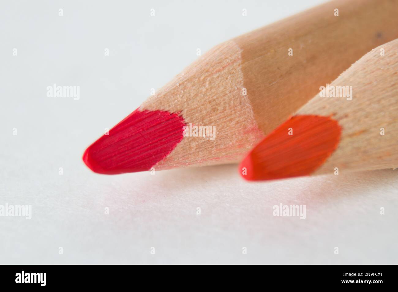 red pencils isolated on white background Stock Photo - Alamy