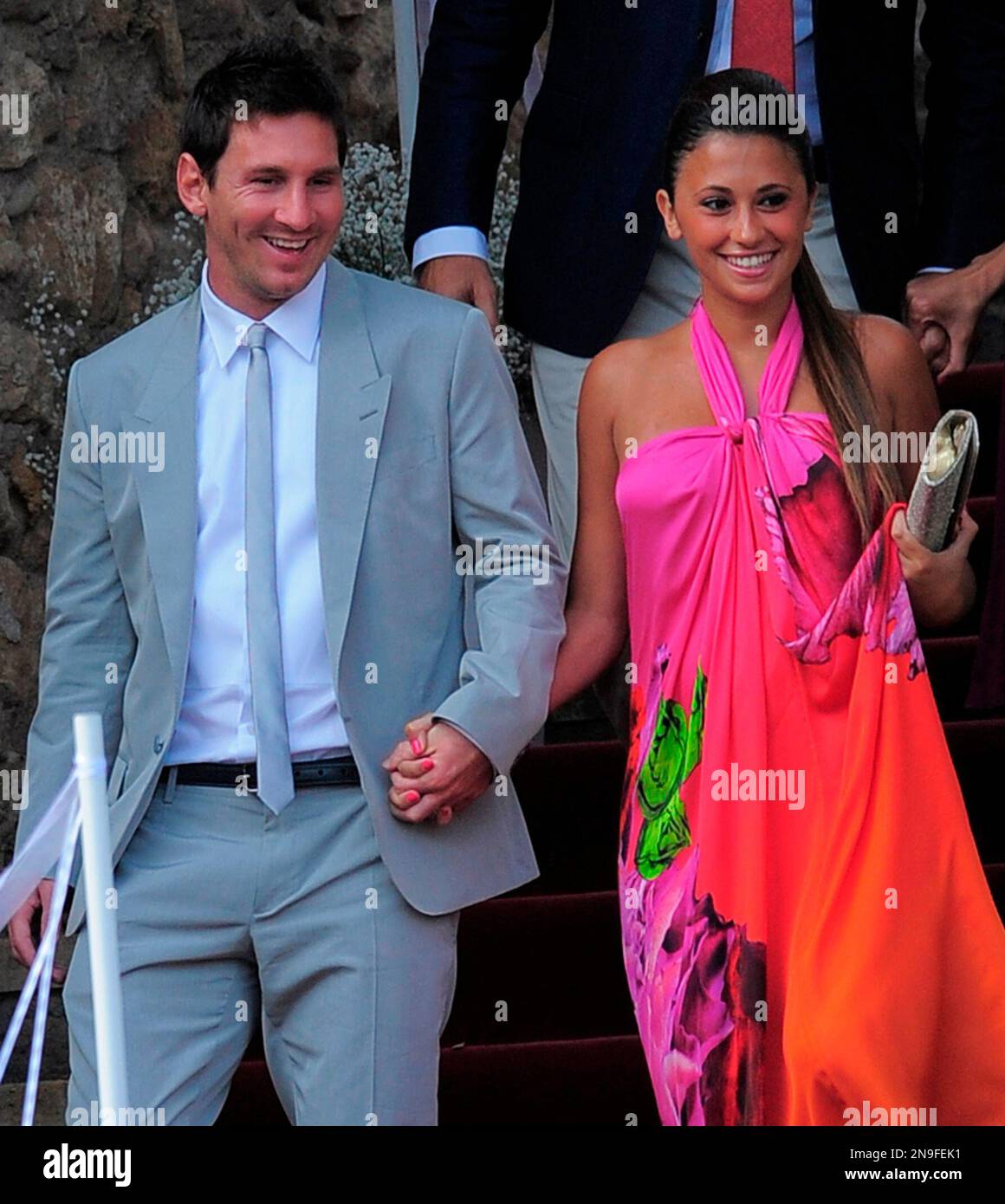 FC Barcelona's Lionel Messi, from Argentina, left, and his girlfriend ...