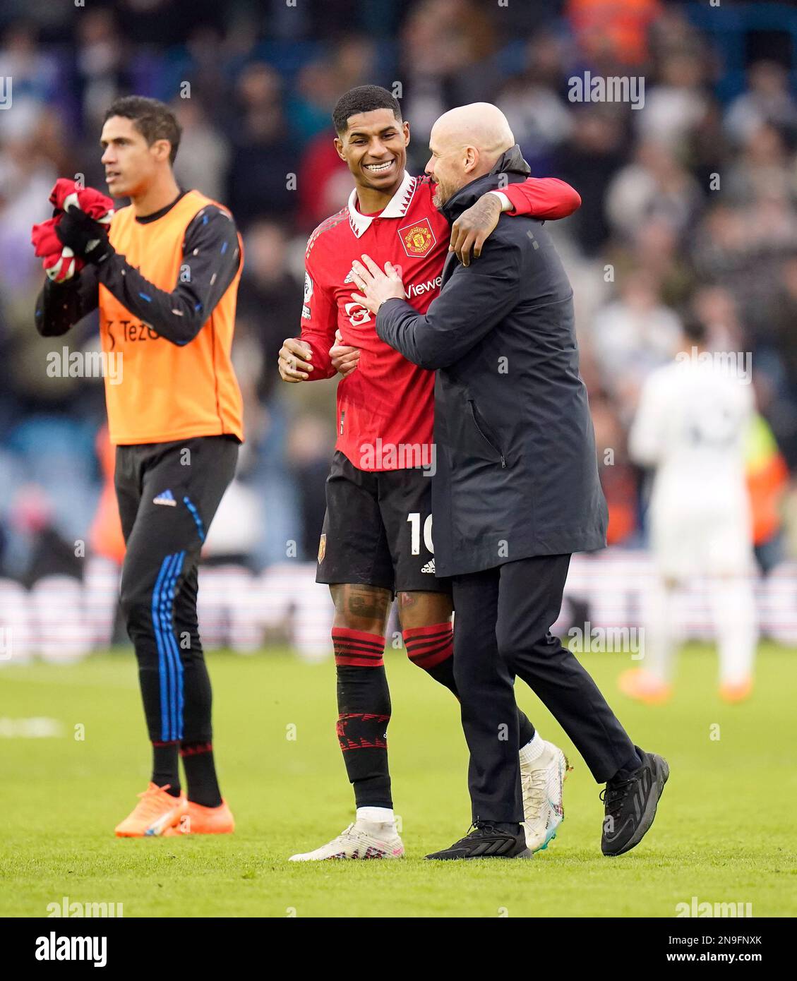 Manchester United manager Erik ten Hag and Marcus Rashford after the ...