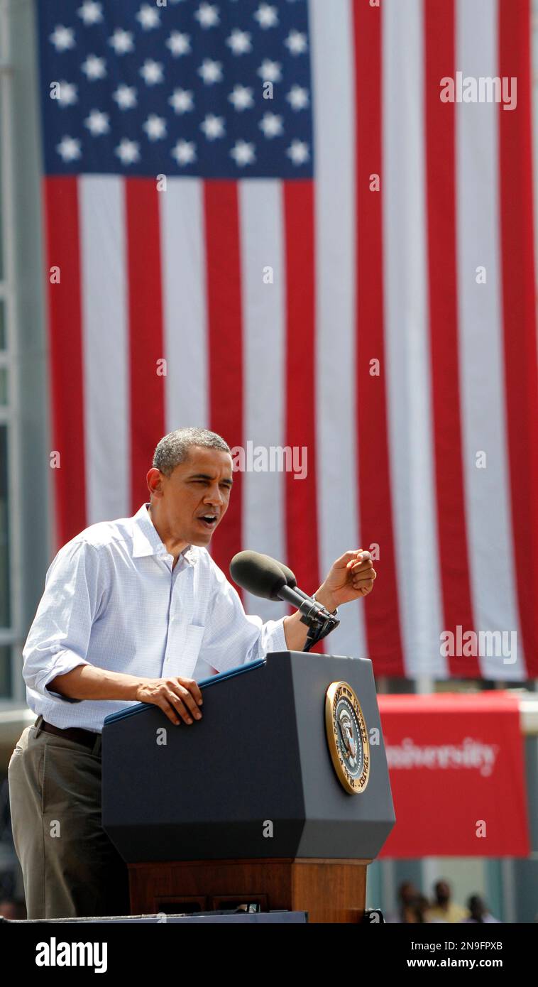 President Barack Obama speaks at Carnegie Mellon University in ...