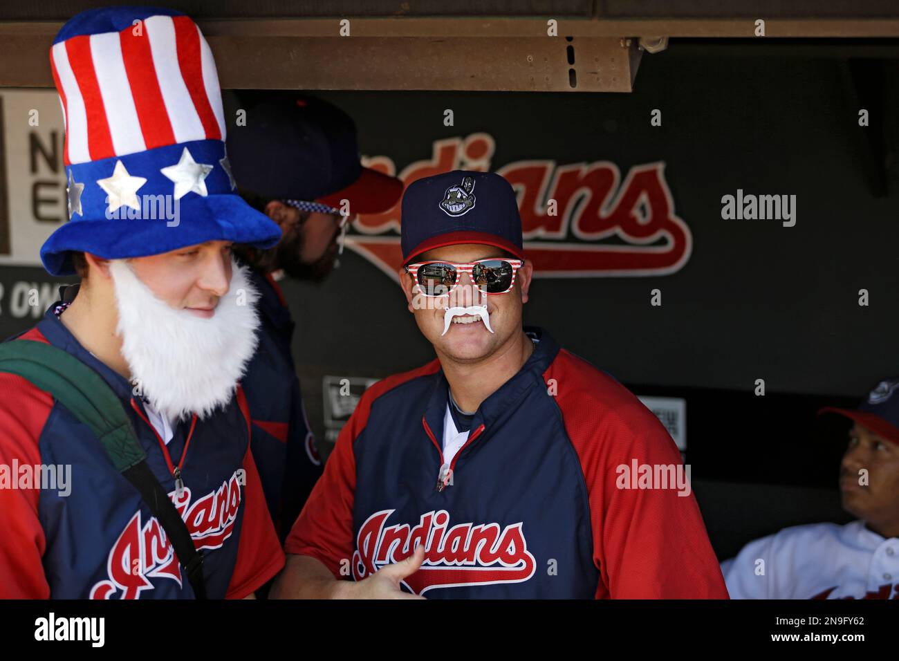 Cleveland Indians relief pitchers Nick Hagadone, left, and Vinnie ...