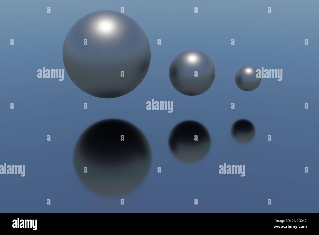 blue metal sphere - 3d model Stock Photo - Alamy