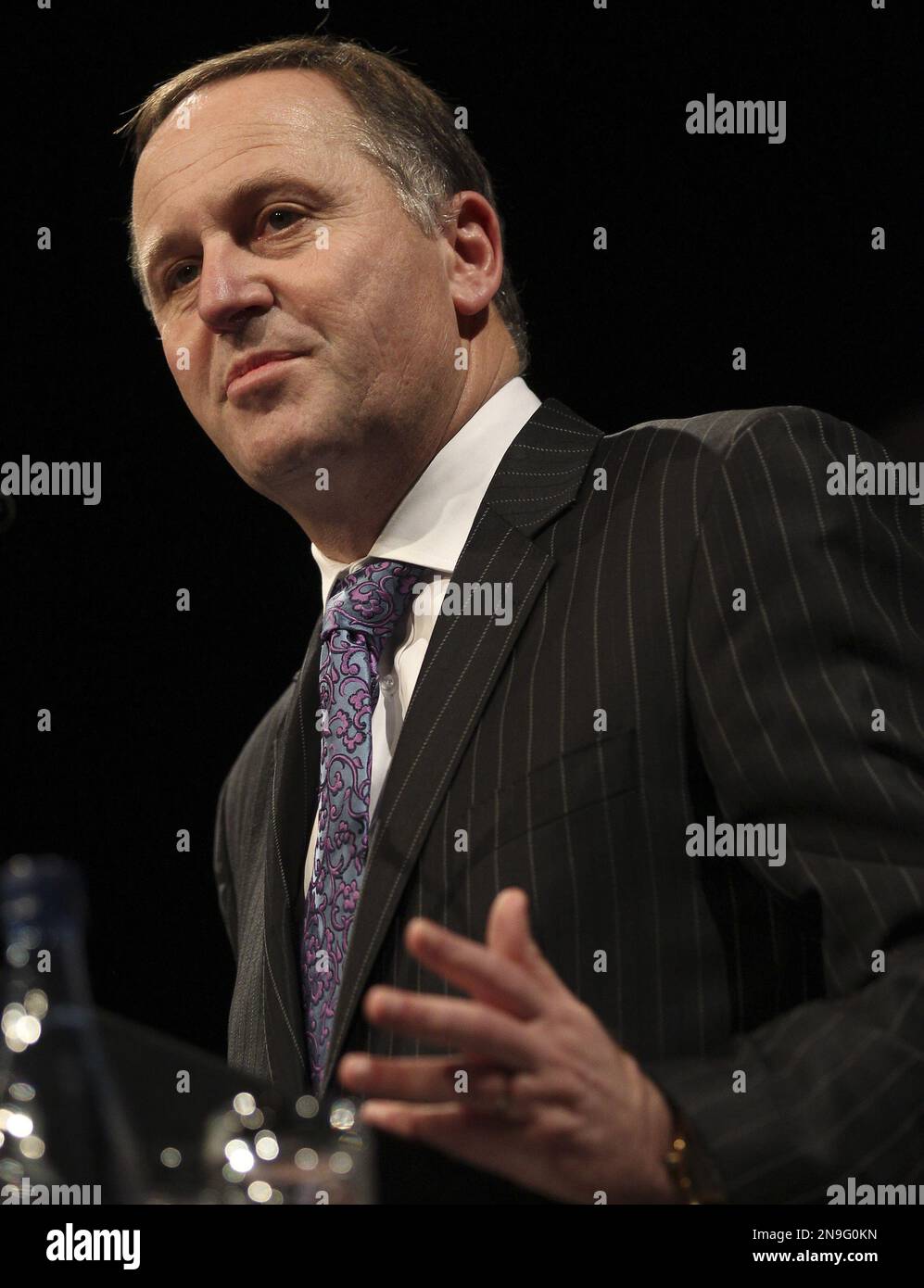 New Zealand Prime Minister John Key addresses during a luncheon the ...