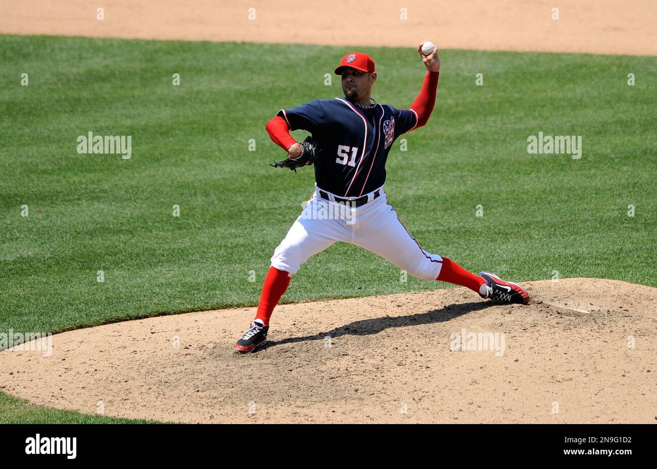 Washington Nationals relief pitcher Mike Gonzalez (51) delivers a pitch ...