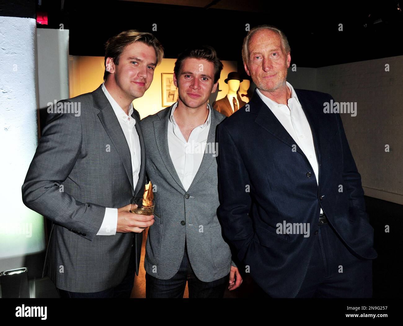 Dan Stevens, Allen Leech, Charles Dance poses at Aston Martin Unveils ...