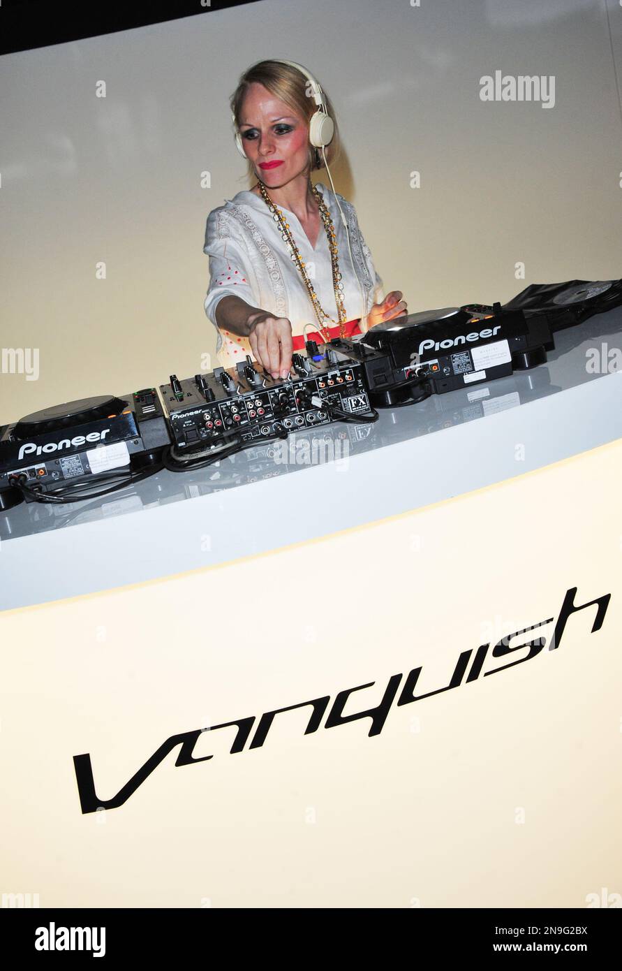 DJ Pippa poses at Aston Martin Unveils the Vanquish, London Film Museum ...