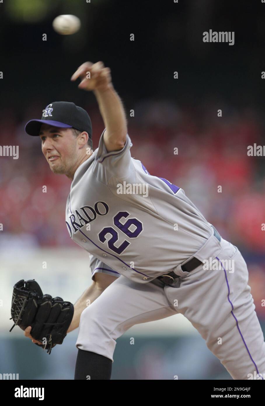 Colorado Rockies starting pitcher Jeff Francis (26) pitches in the ...