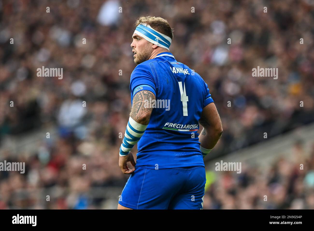 Niccolo Cannone of Italy during the 2023 Guinness 6 Nations match ...