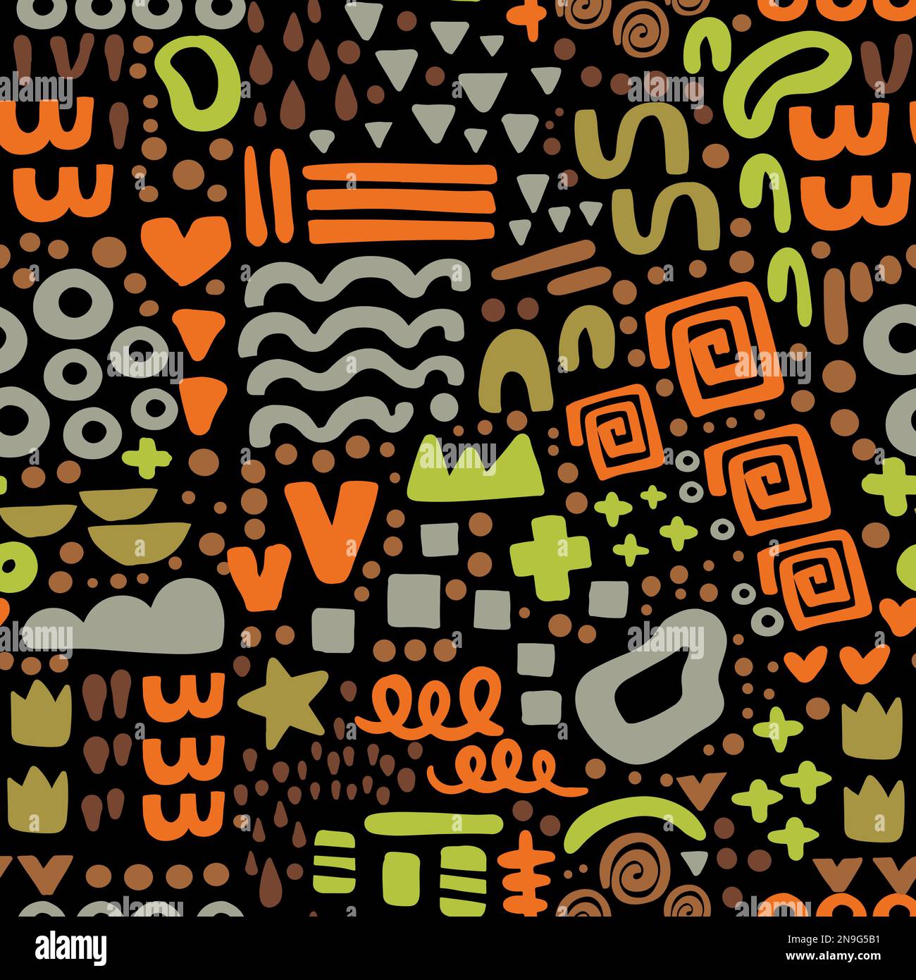 AFRICAN MODERN Minimal Childish Vector Hand Drawn Textured Shape ...