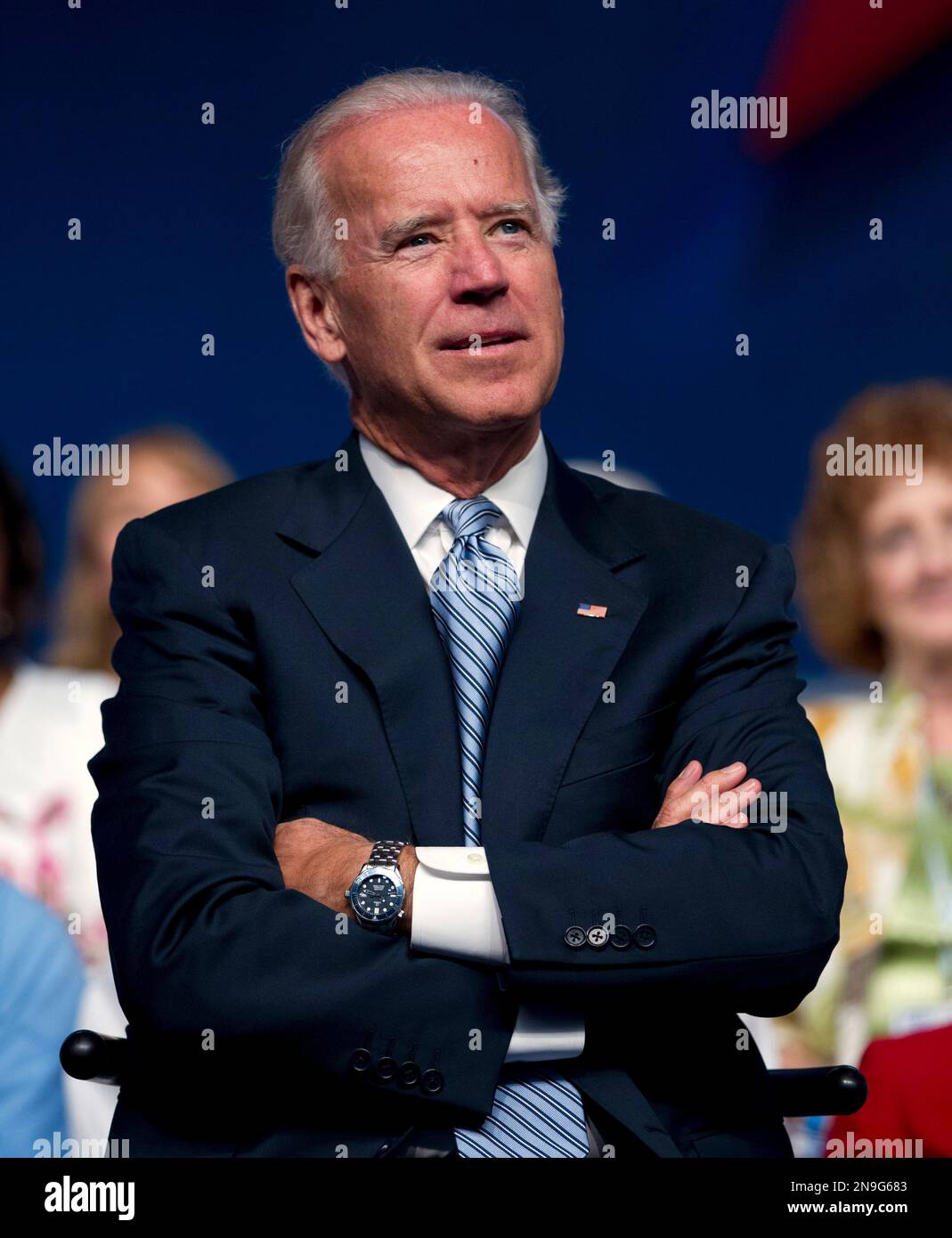 Vice President Joe Biden pauses prior to speaking before the 2012 ...