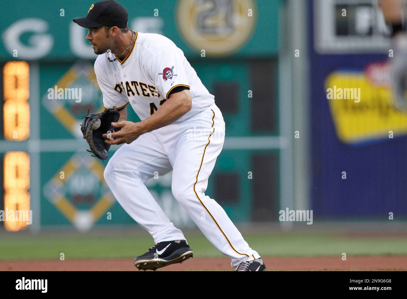 Pittsburgh Pirates first baseman Garrett Jones (46) plays in the ...