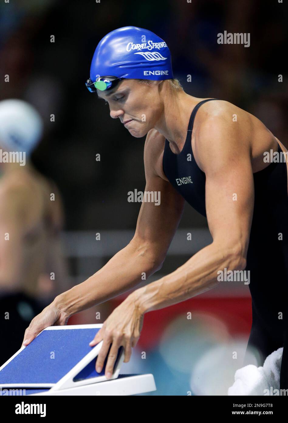 Dara Torres prepares to swim in the women's 50-meter freestyle final at ...