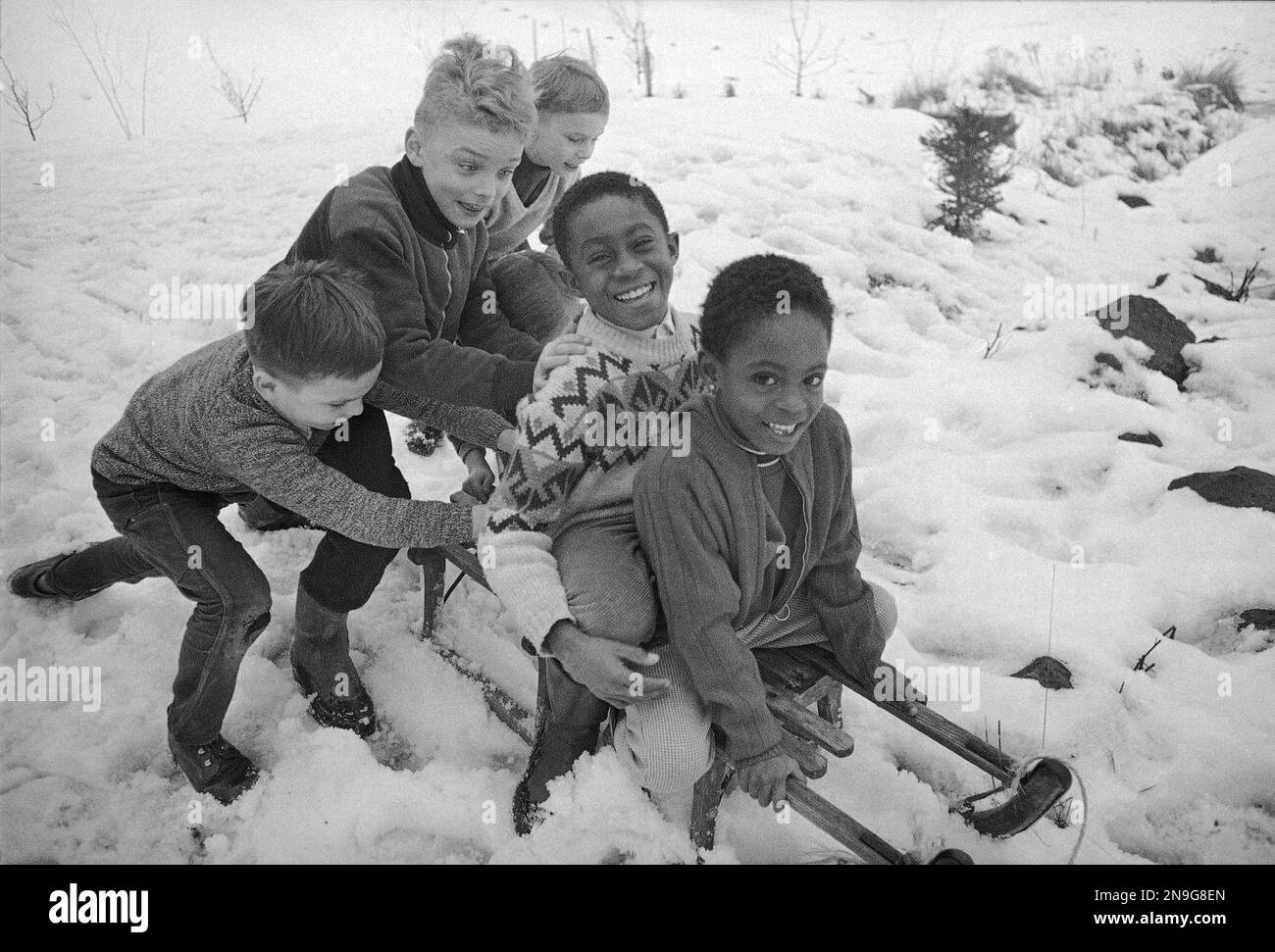 Two Biafran refugee youngsters, Chaka, 5, front, and his brother ...