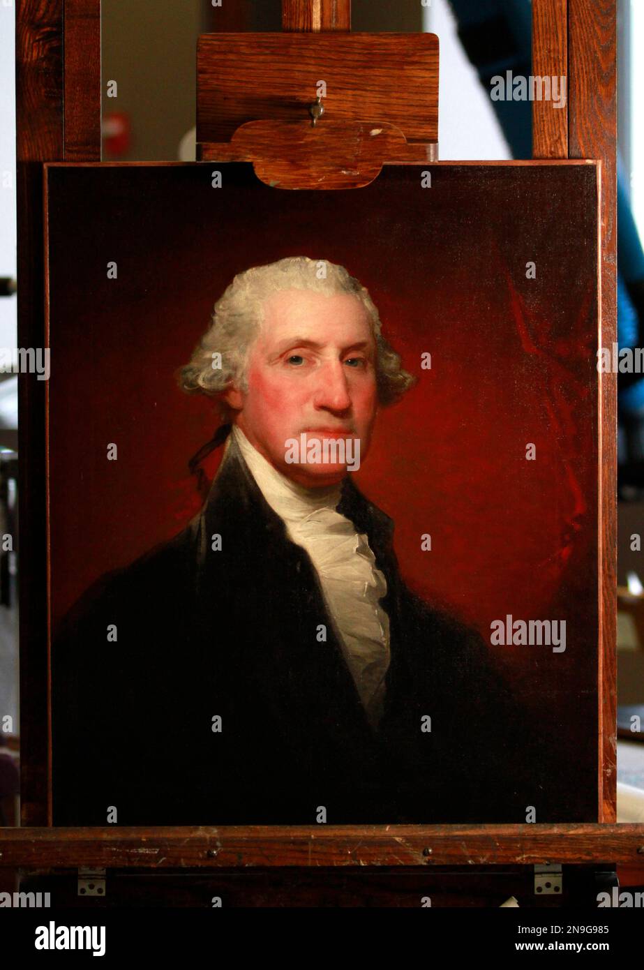 This photo taken June 18, 2012 shows a restored painting of George ...