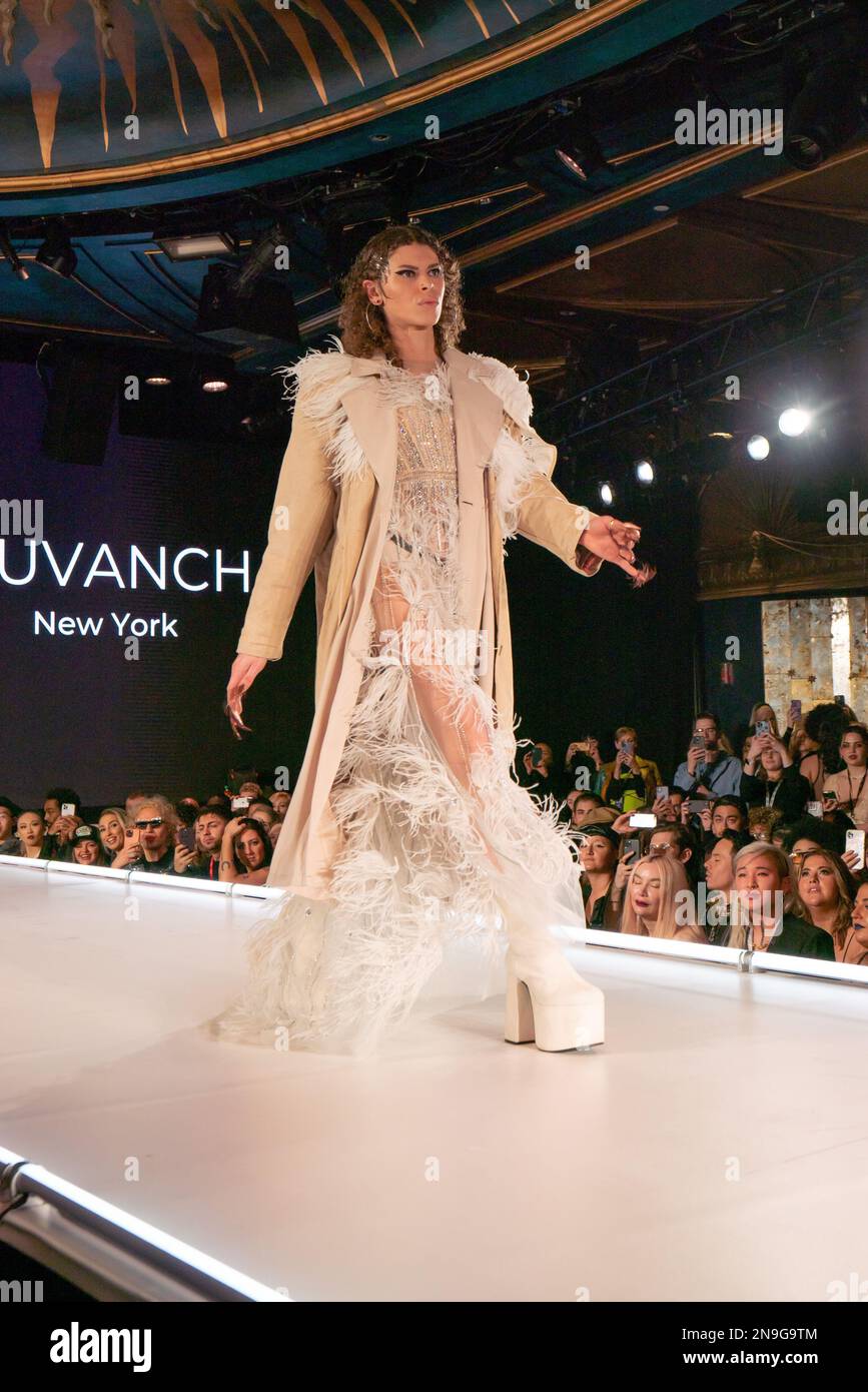 Models walk the Guvanch AW23 Runway Show NYFW x Runway 7 at Sony Hall ...