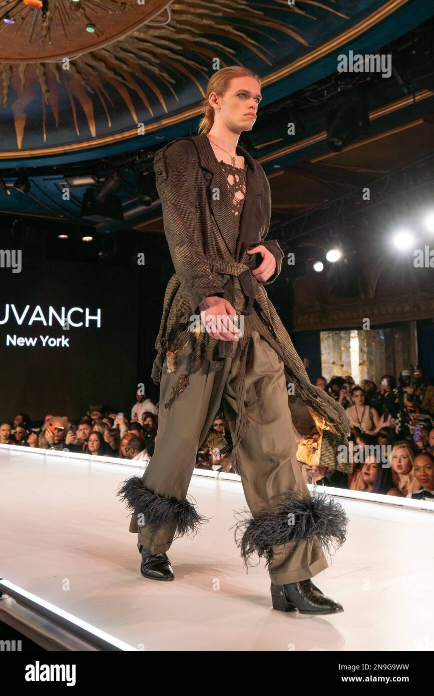 Models walk the Guvanch AW23 Runway Show NYFW x Runway 7 at Sony Hall ...