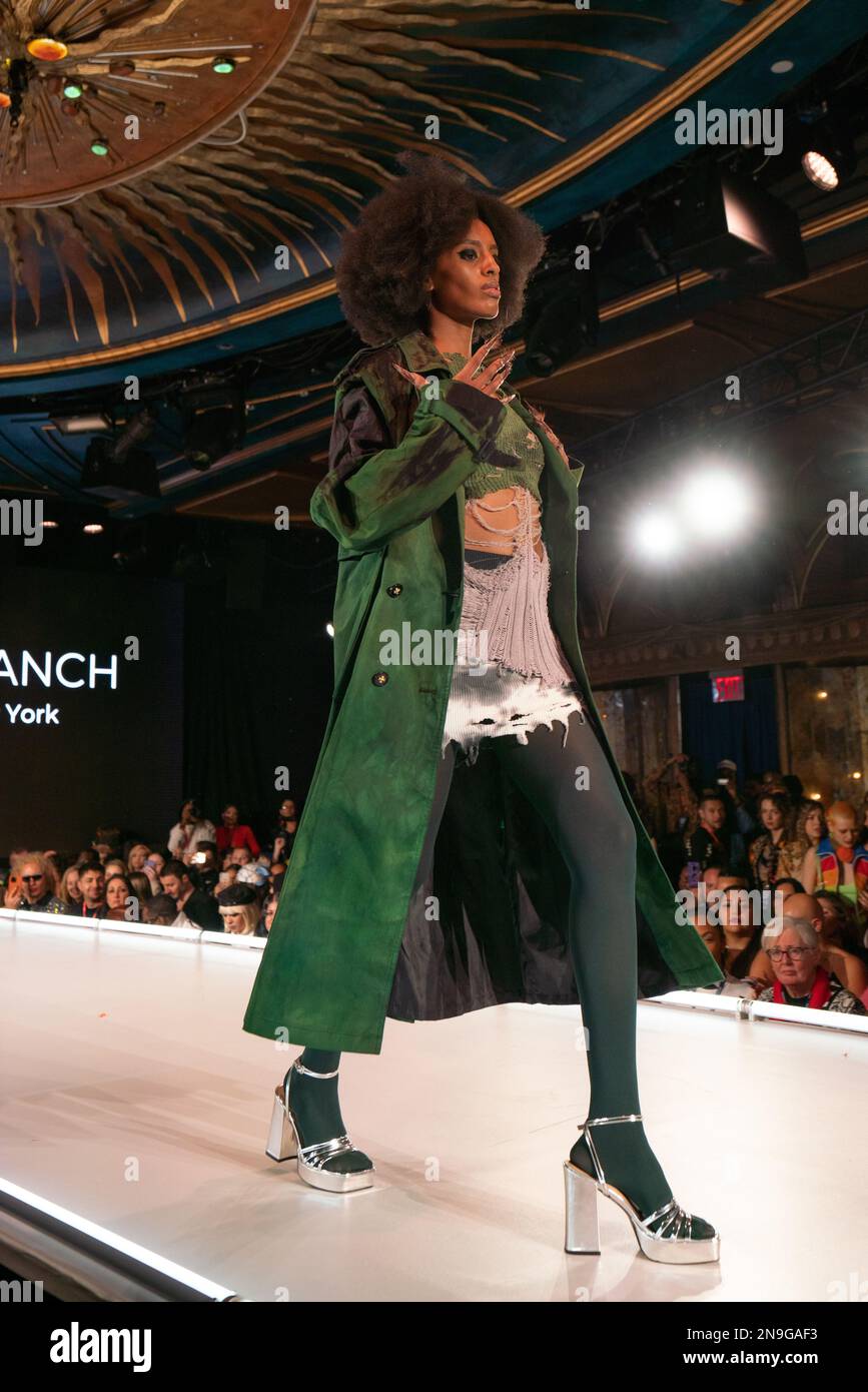 Models walk the Guvanch AW23 Runway Show NYFW x Runway 7 at Sony Hall ...