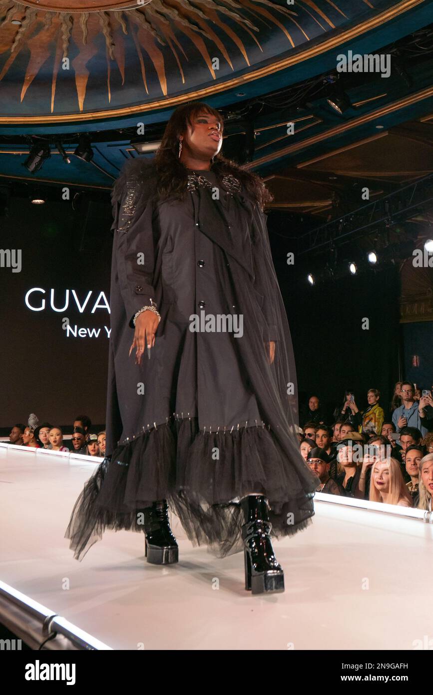 Models walk the Guvanch AW23 Runway Show NYFW x Runway 7 at Sony Hall ...