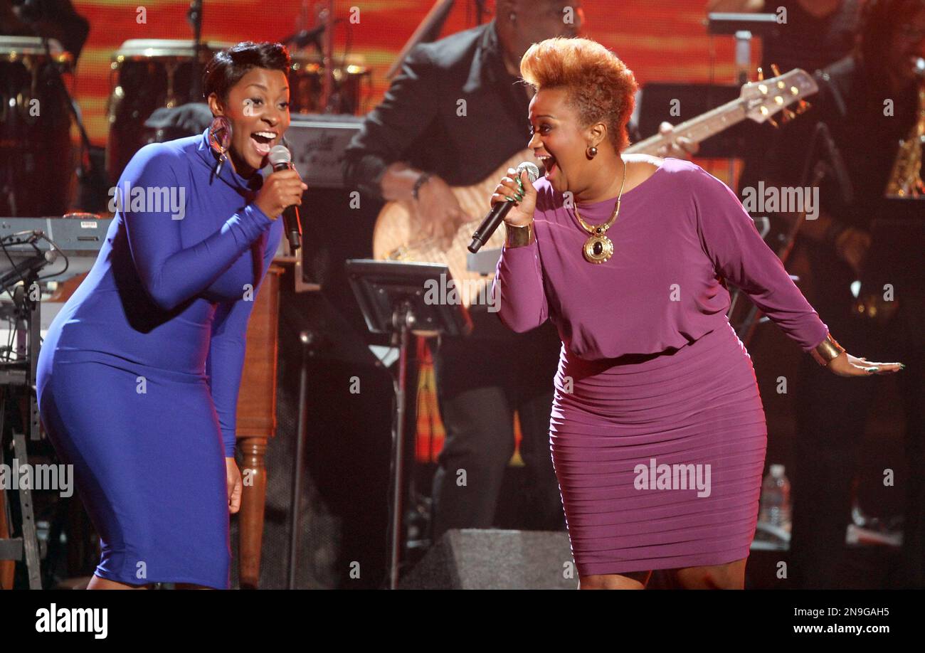 Jessica Reedy, left, and Amber Bullock perform at the BET Awards on ...