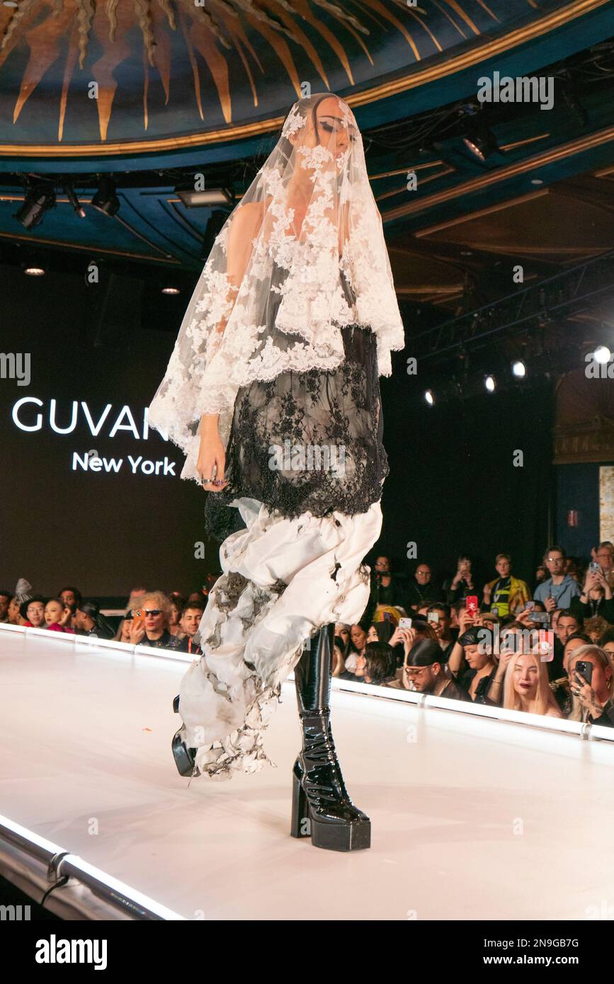 Models walk the Guvanch AW23 Runway Show NYFW x Runway 7 at Sony Hall ...