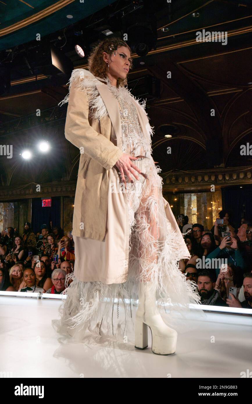 Models walk the Guvanch AW23 Runway Show NYFW x Runway 7 at Sony Hall ...