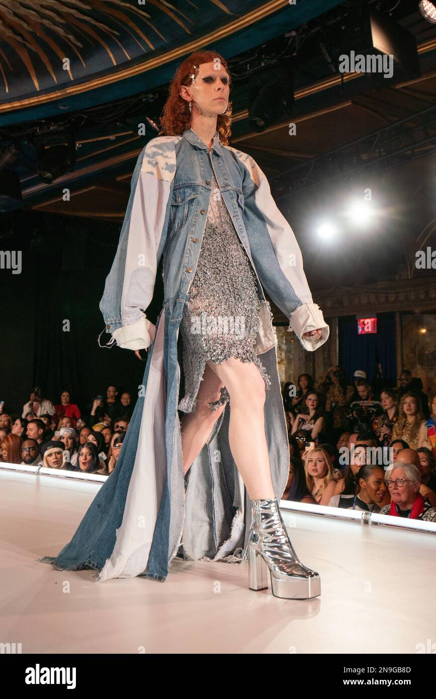 Models walk the Guvanch AW23 Runway Show NYFW x Runway 7 at Sony Hall ...