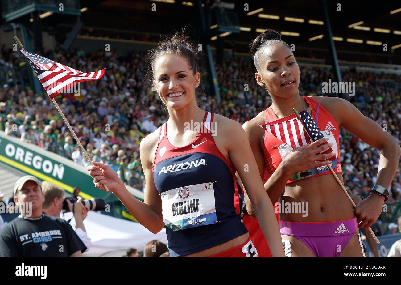 Georganne Moline, left, and T'Erea Brown celebrate making it to the ...