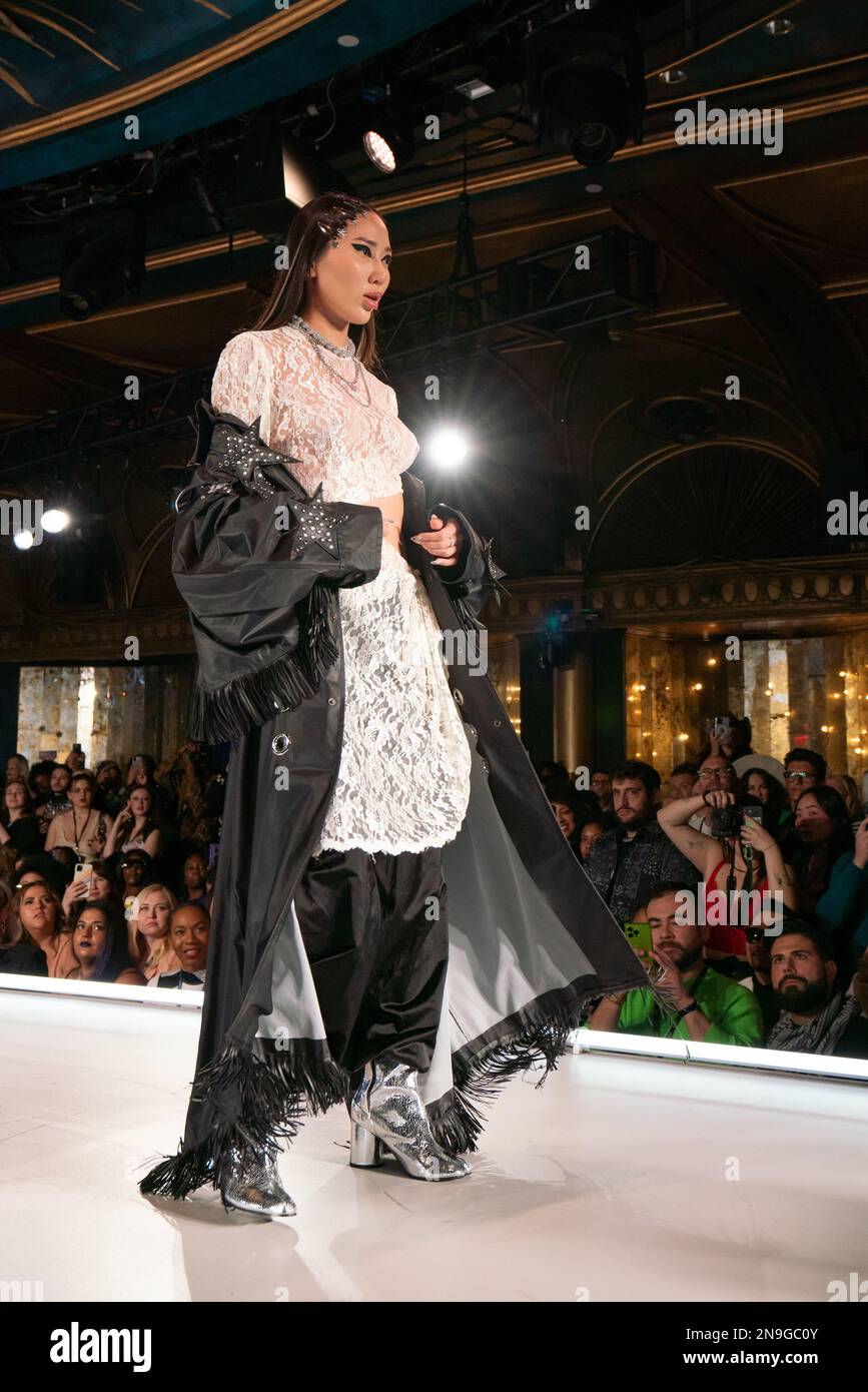 Models walk the Guvanch AW23 Runway Show NYFW x Runway 7 at Sony Hall ...