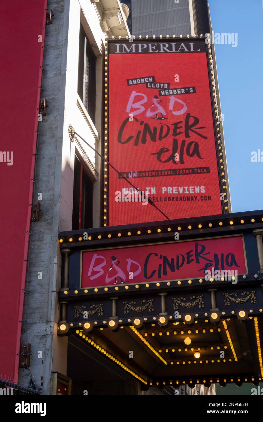 The Imperial Theatre Facade and Marquee advertising "Bad Cinderella ...