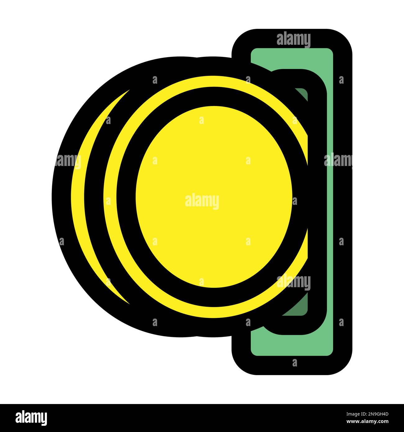 Insert coin icon line isolated on white background. Black flat thin ...