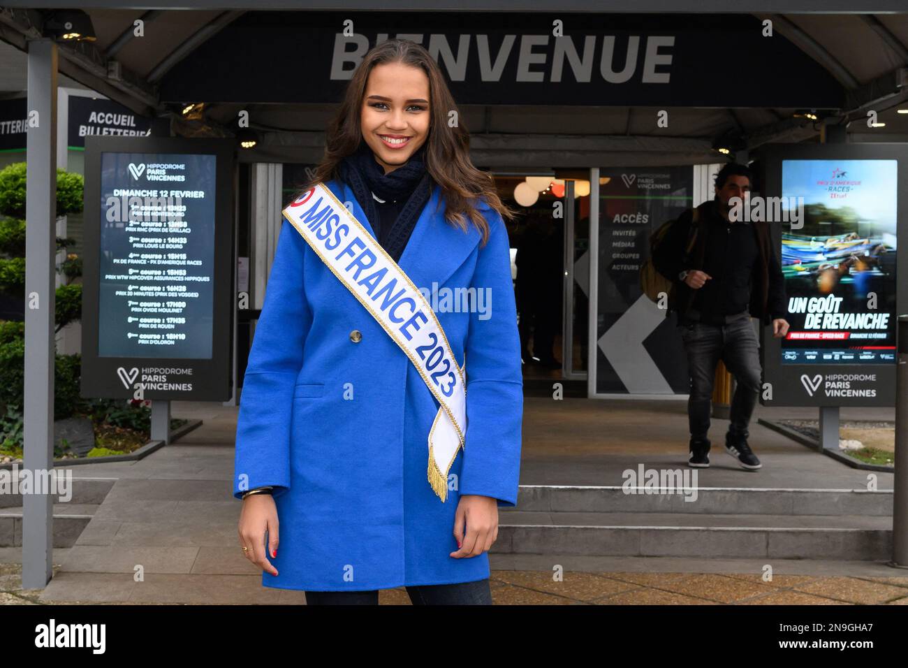 Miss France Indira Ampiot attends the Prix de France Speed Race at the ...